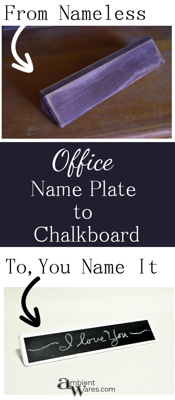 Office Name Plate Base Chalkboard