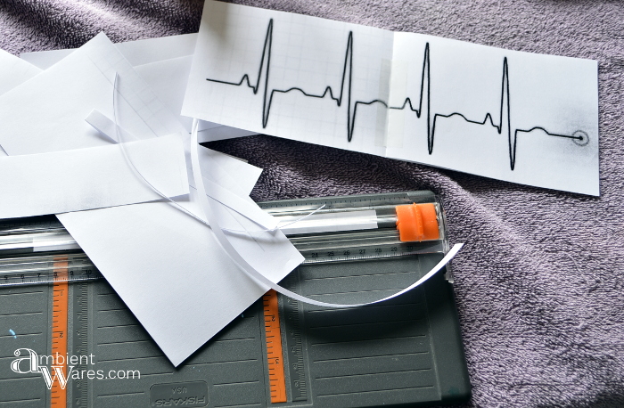 String Art Heartbeat on Wooden Hearts