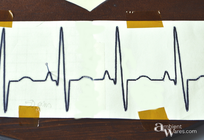 String Art Heartbeat on Wooden Hearts