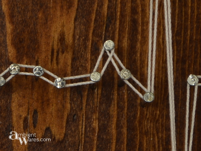 String Art Heartbeat on Wooden Hearts