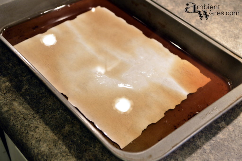 Black and White Printed Map Antiqued with Coffee and Tea Stain