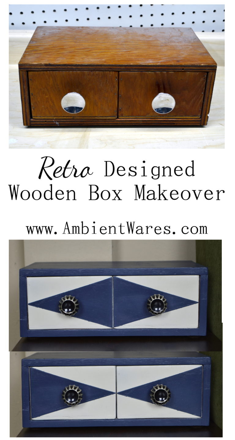 Small Wooden Box Makeover with a Retro Design