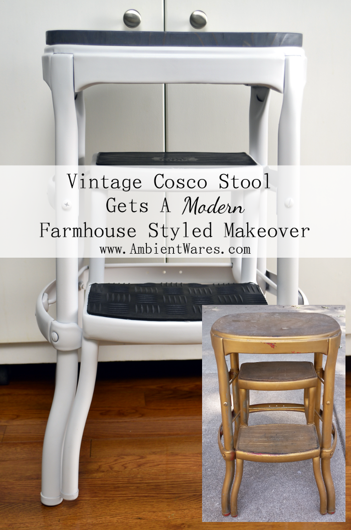 Vintage Cosco Step Stool gets a Modern Farmhouse Styled Makeover